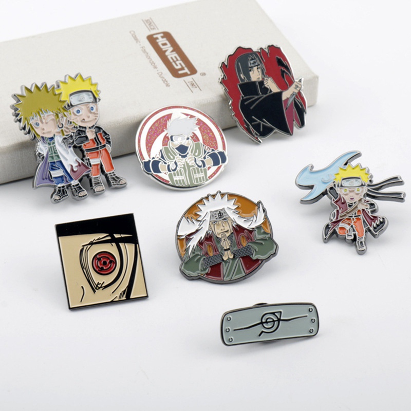 Anime Naruto Sasuke Kakashi Cosplay Cartoon Enamel Pin Sharingan ...