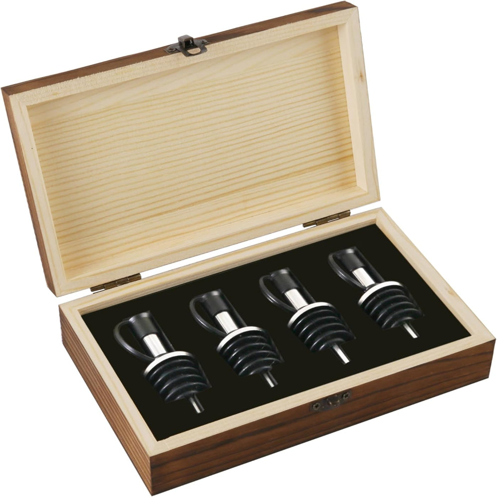 Bottle Pourers Gift Set – 4-Pack Stainless Steel Spouts with Dust ...