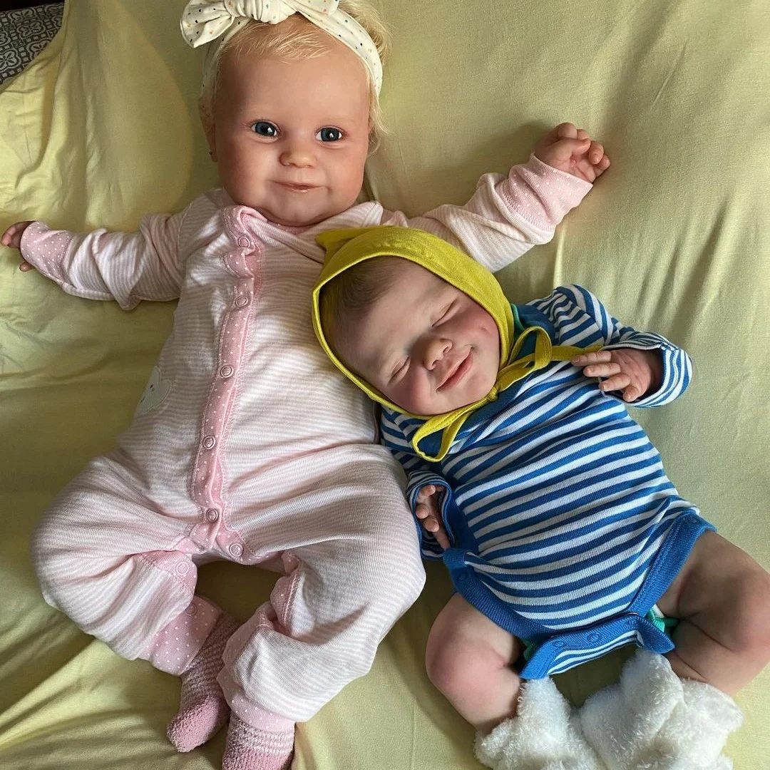 [Adorable Twins] Zoya and Layne 20'' Realistic Reborn Twins Doll Sister