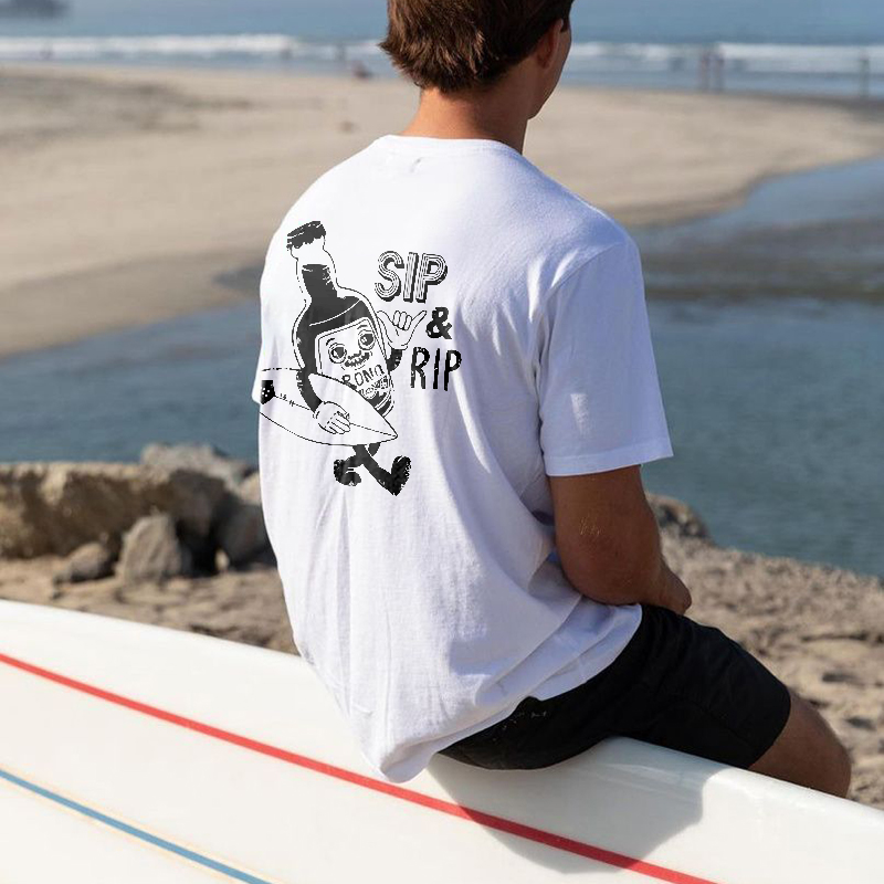 Sip & Rip Printed Casual T-shirt