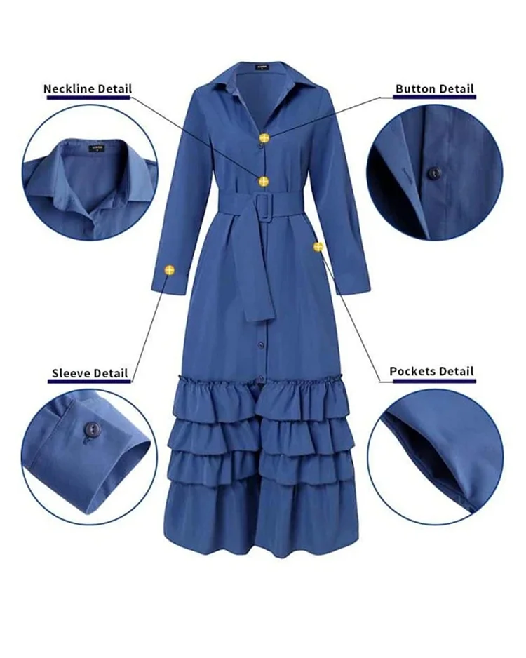 Layered Ruffled Elegant Lace-up Dress