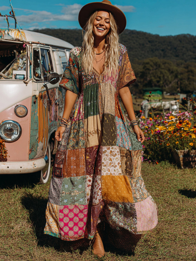 Countryside Style Collection Classy Patchwork Floral Pattern Art Linen ...