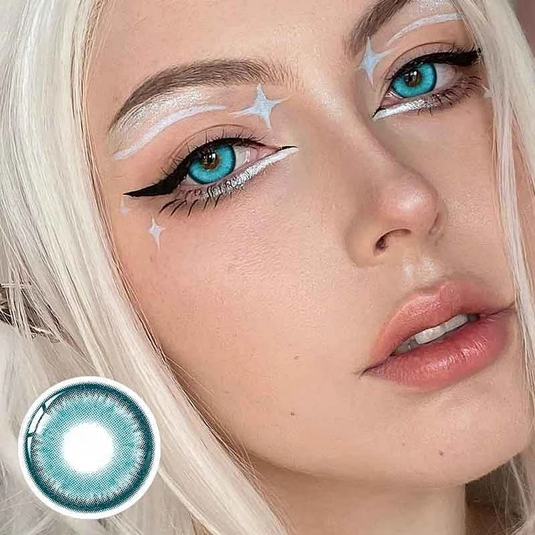 Doya Cyan Blue Colored Men Contact Lenses,blue contact lenses for brown ...