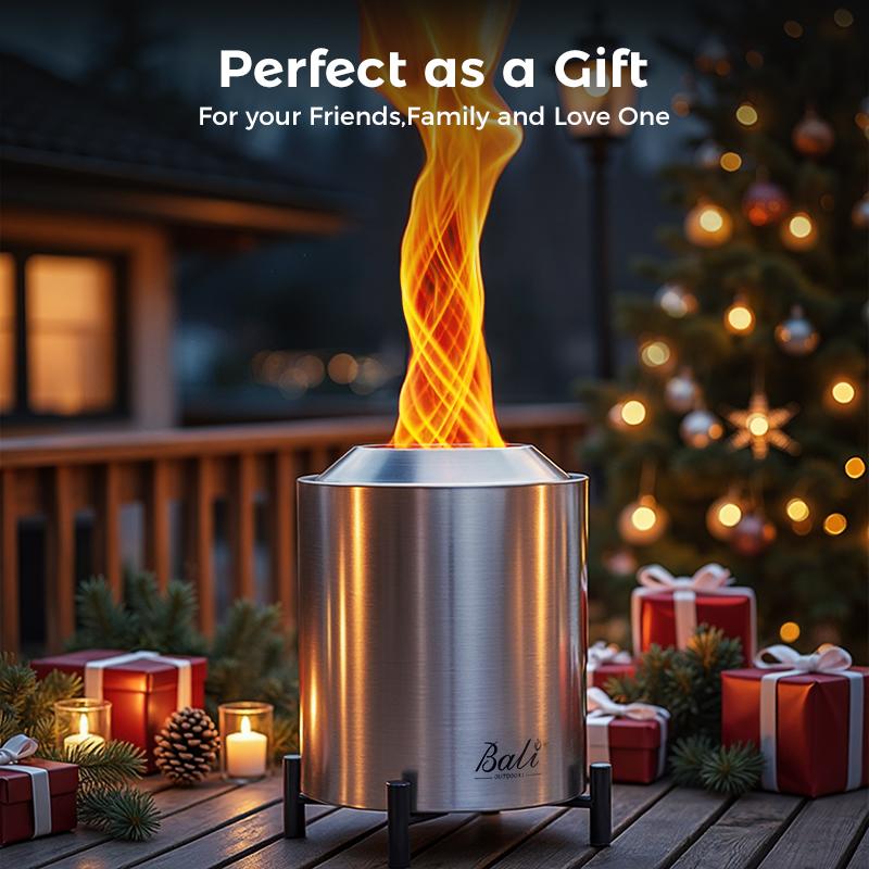 BALI OUTDOORS Smokeless Fire Pit, 6.5-Inch Turbo Flame Tabletop Fire ...