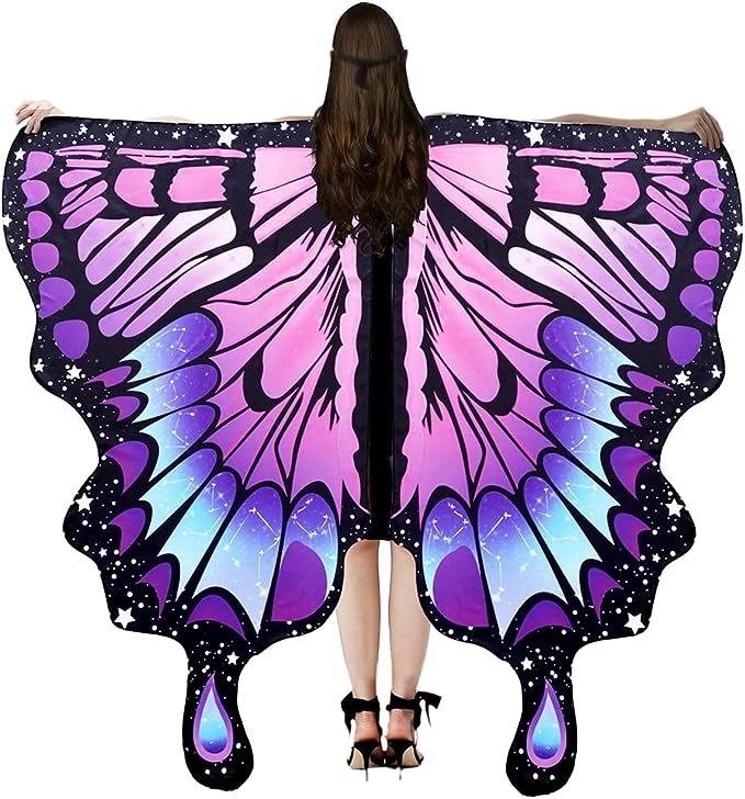 Fairy Butterfly Wings Cloak Lady Shawl Cape