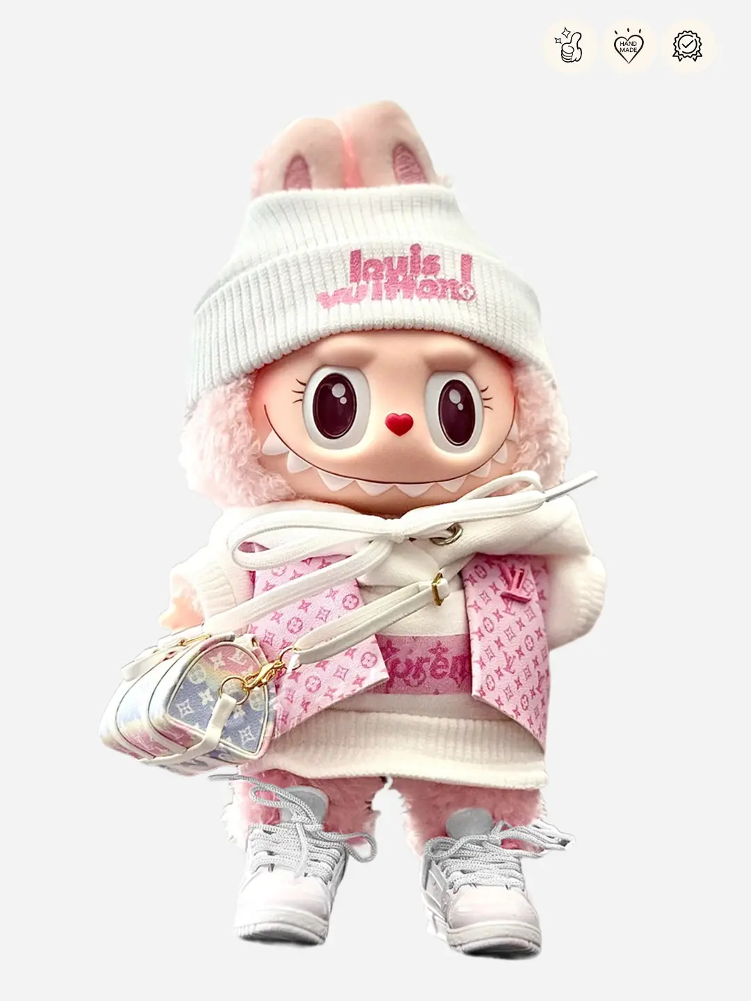 LABUBU Clothes LV Pink Chic Explorer for Macaron | OiiiO