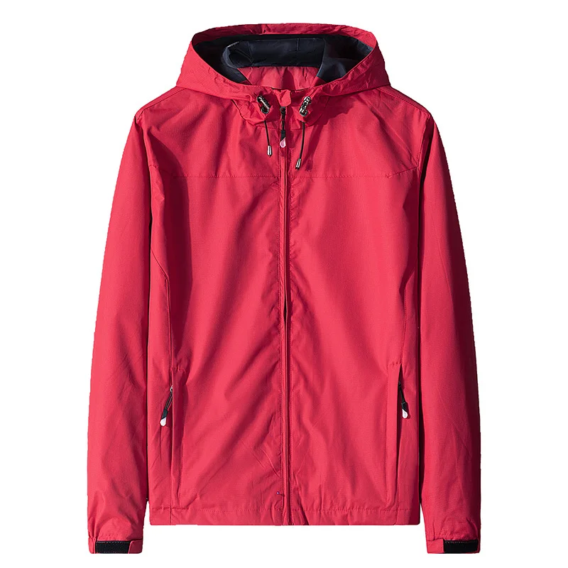 Men's Solid Color Track Jacket Outdoor Hooded Jacket