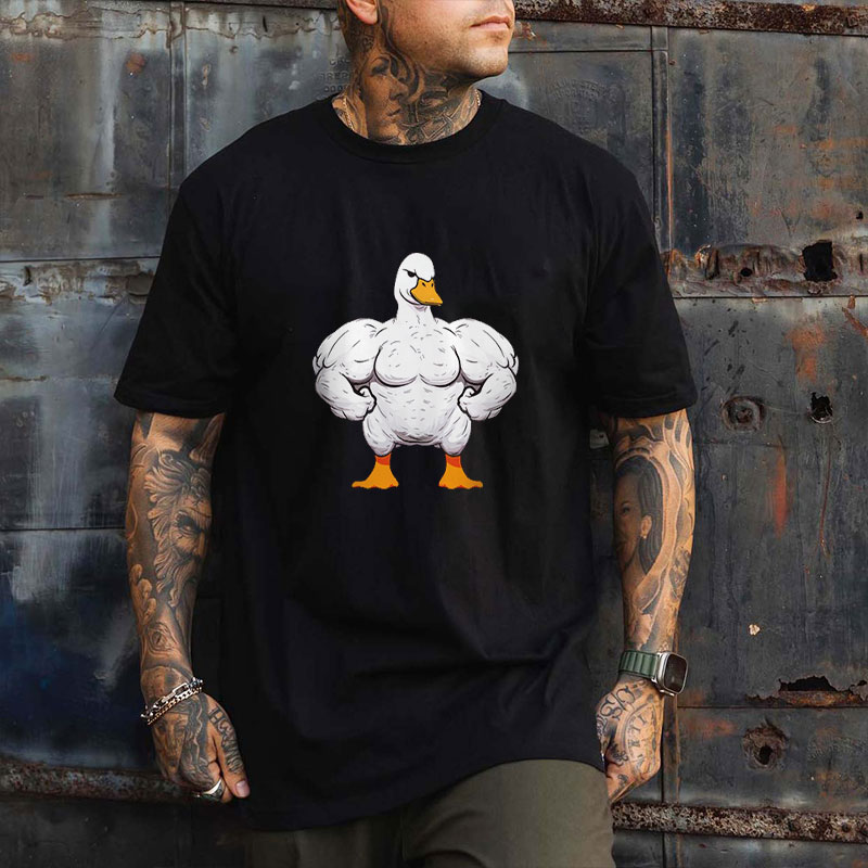 Muscle Duck Black Print T-shirt