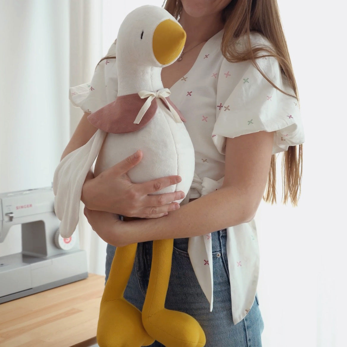 Handmade Big Goose Plush Toy Template Kit + Detailed Instructions