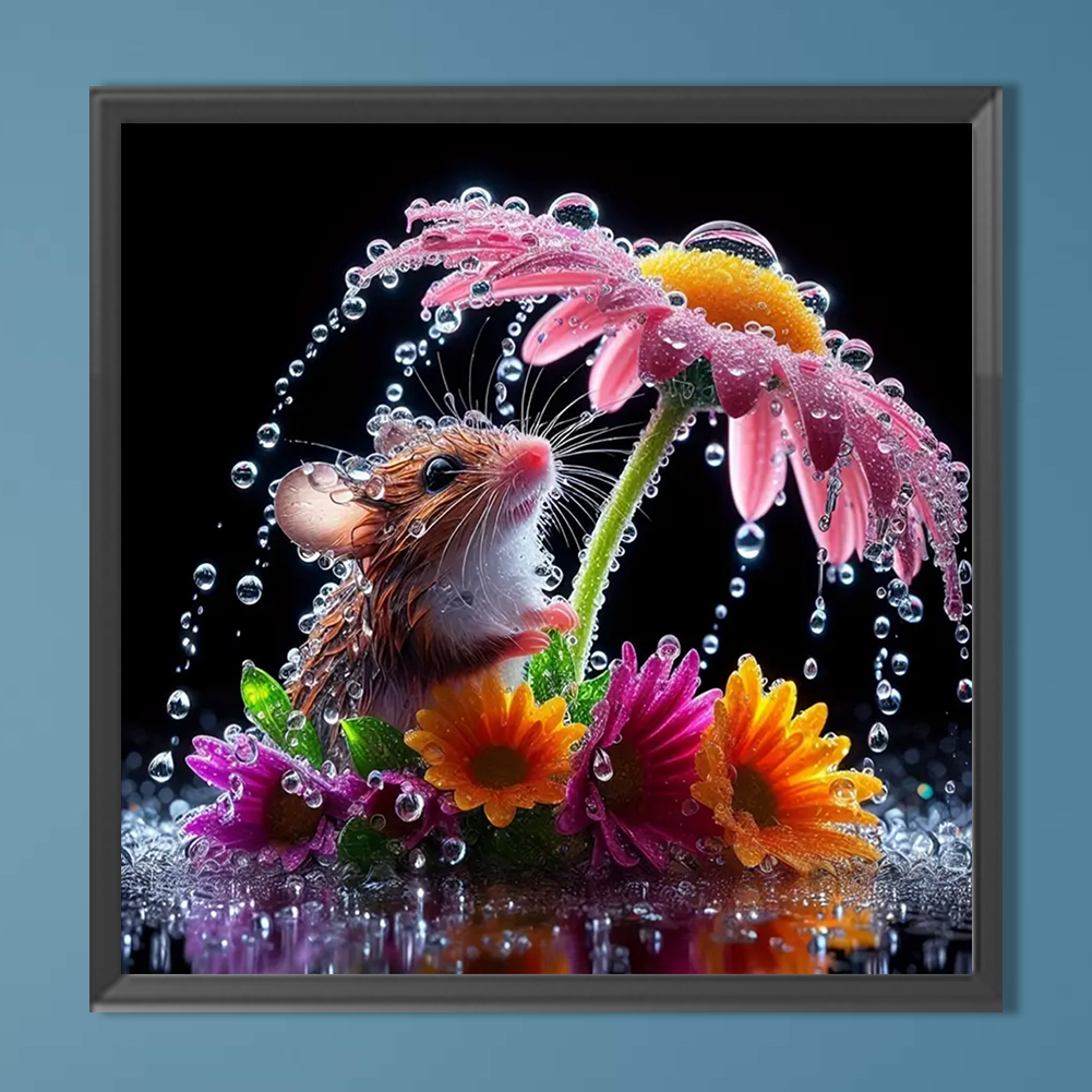 Crystal Daisy Mouse-Full Round Diamond Painting 40*40CM
