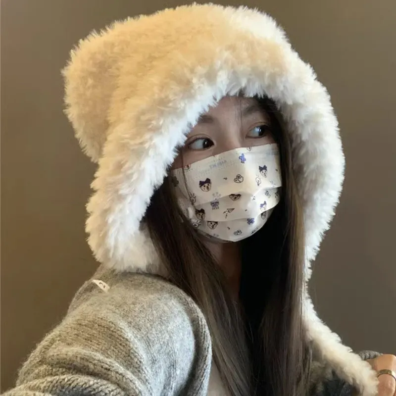 CUTE BEAR EAR PLUSH KNIT HAT