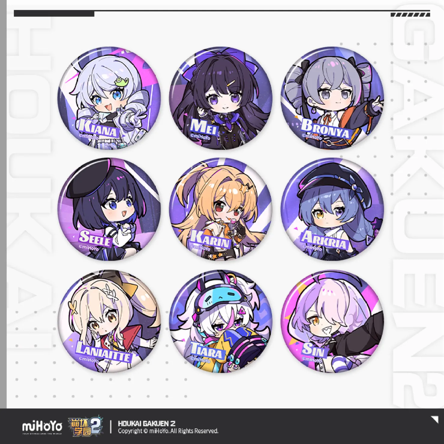 Shining Starlight Tinplate Badges [Original Honkai Official Merchandise]