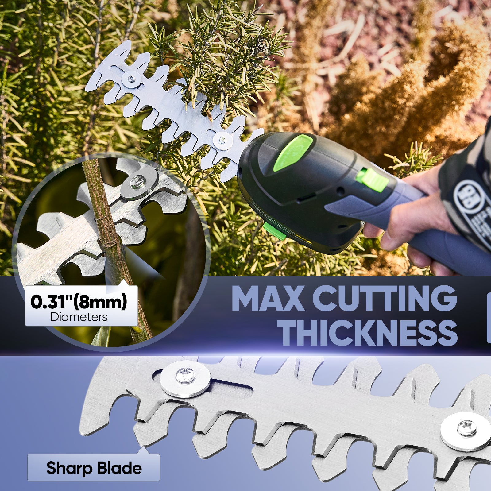 SakerPlus Cordless Grass Shears & Hedge Trimmer