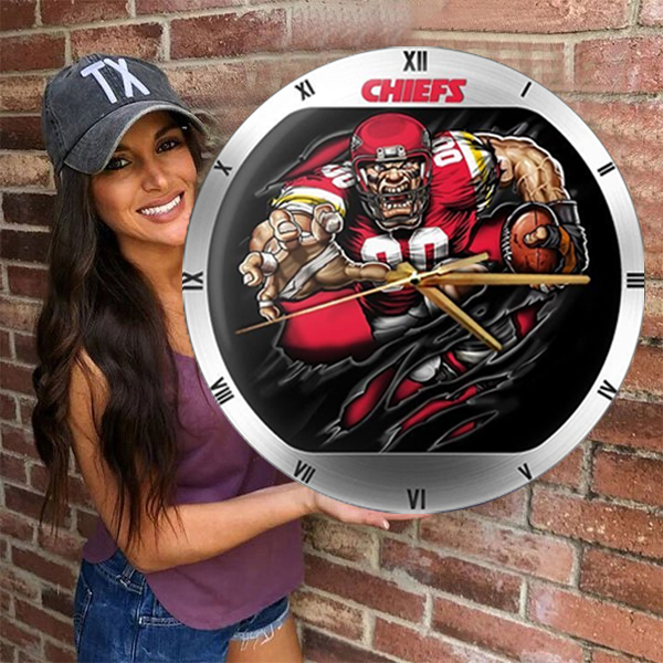 Kansas City Chiefs Mascot Clock