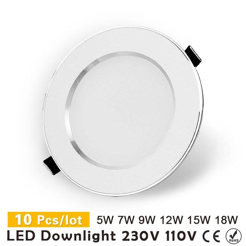 10pcs lot Led Downlights 18W 15W 12W 9W 7W 5W 3W Ceiling Downlight 2835 ...