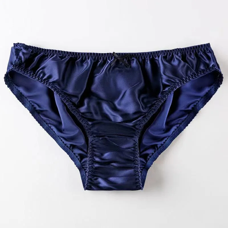 Men's Silk Simple Solid Color Panties