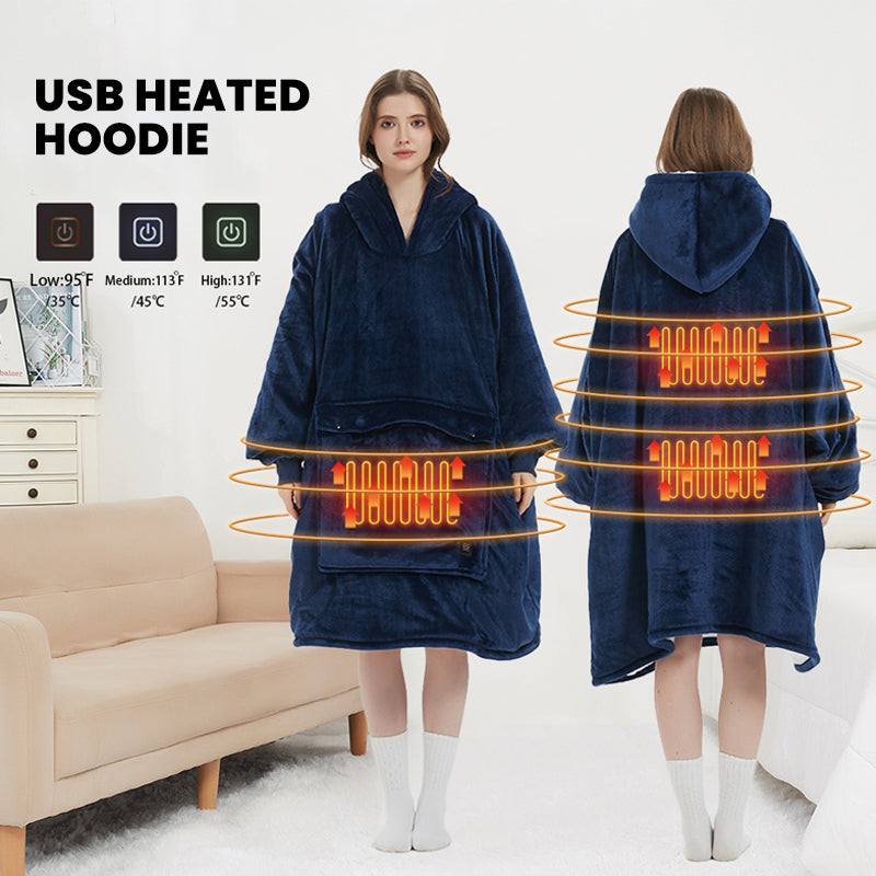 Saker® Oversized Wearable Heated Blanket Hoodie