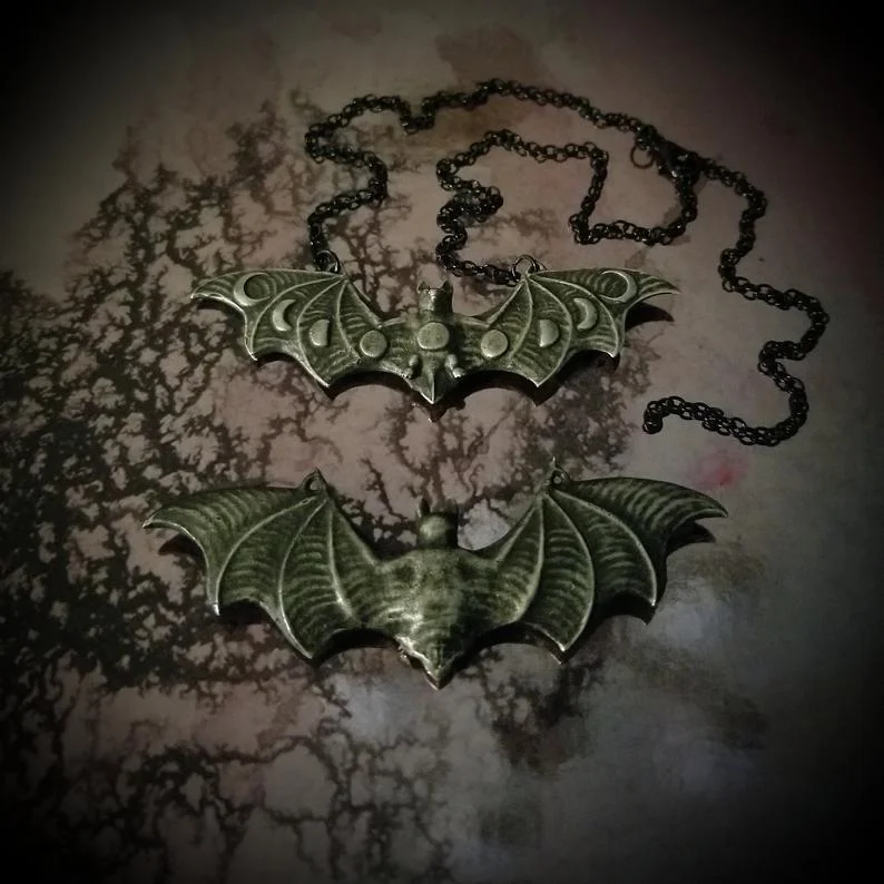 Sterling Silver Bat Pendant Necklace