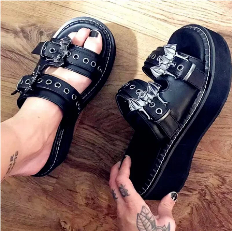 Breakj Design Gothic Style Vampire Cosplay Platform Wedges Woman Shoes ...