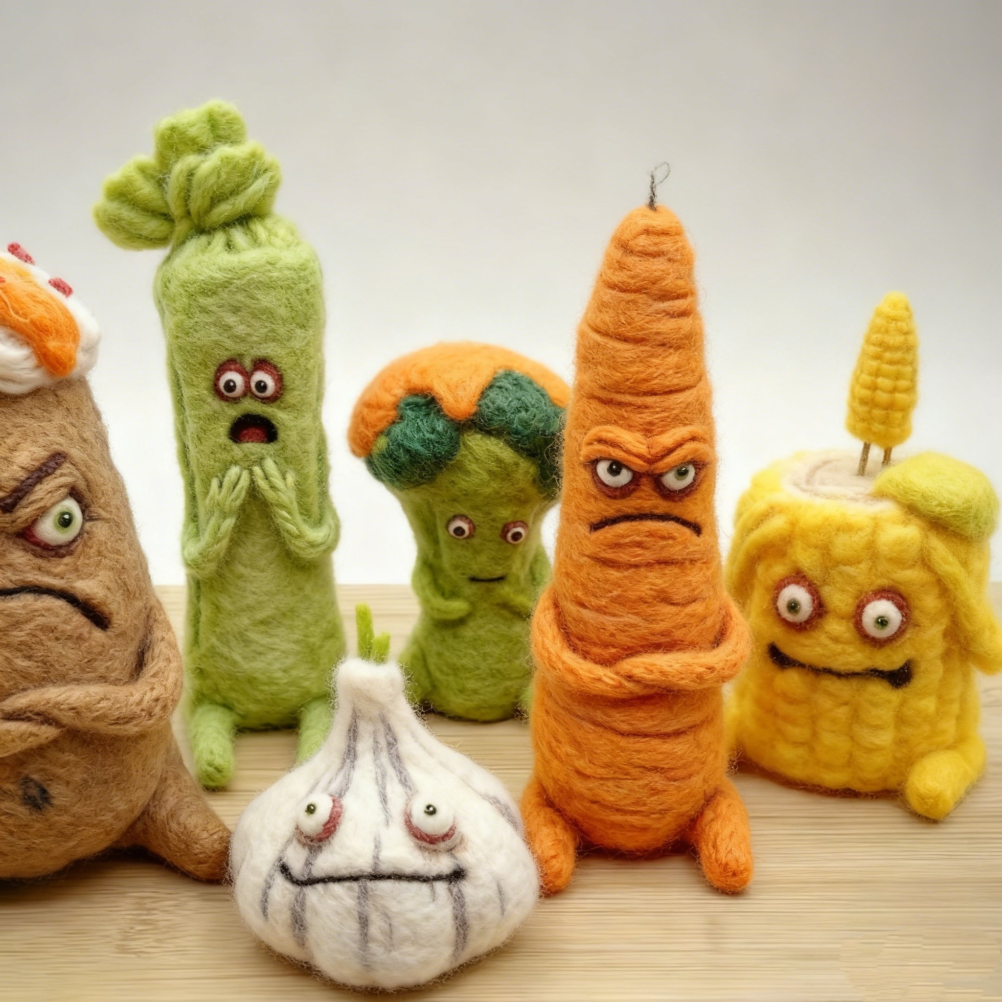 😆Handcrafted Funny Felt Vegetable Friends —Every Veggie Has Its Own ...