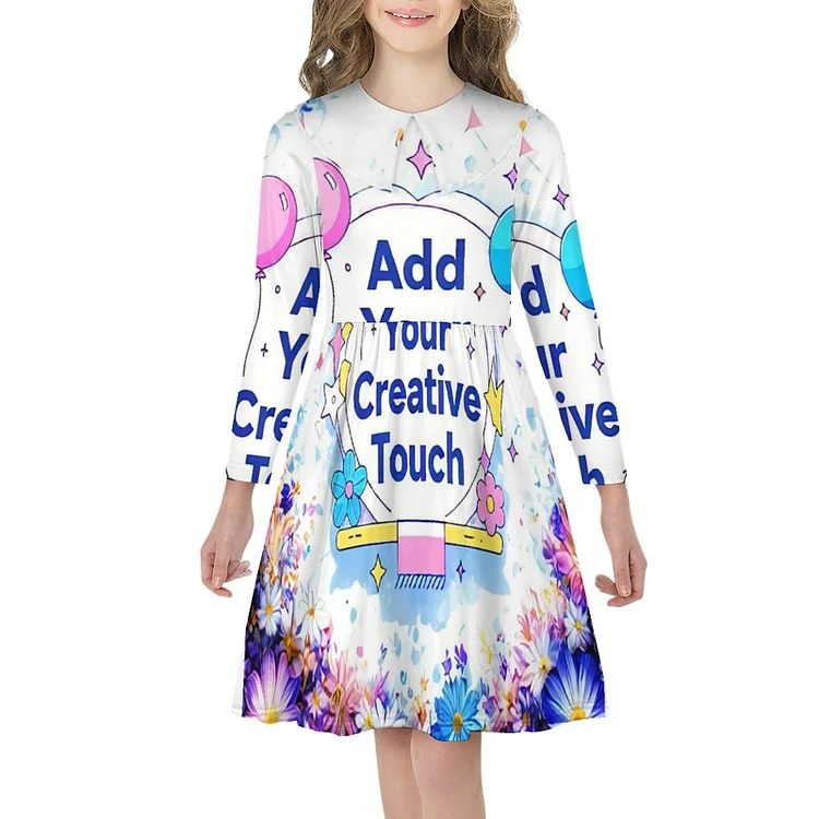 Personalized Design - Soft & Comfy Kids Long Sleeve Dress - Custom Photo