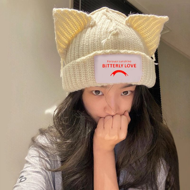 CUTE CAT EAR KNIT HAT