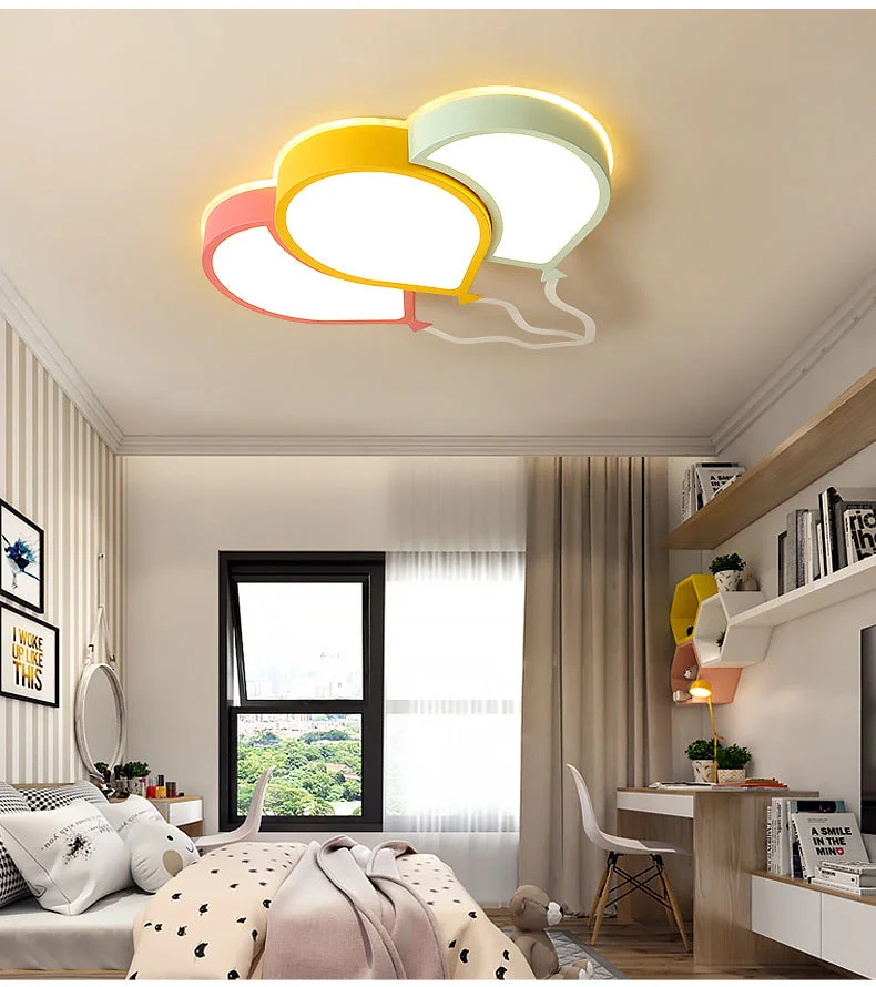 Modern simple color children's room LED ceiling lamp creative Nordic ...