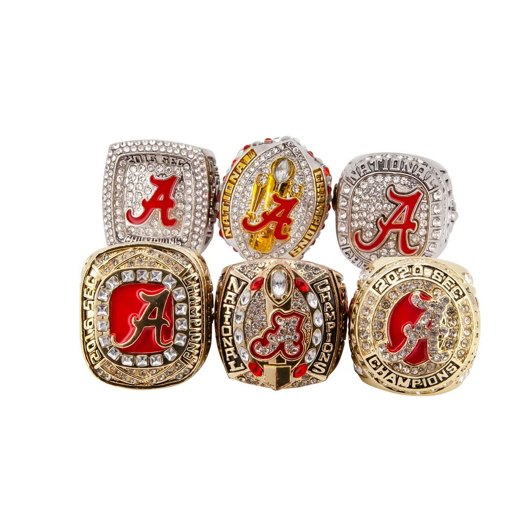Fans Ring Hub 6 Alabama Crimson Tide SEC Championship Ring Replica Set