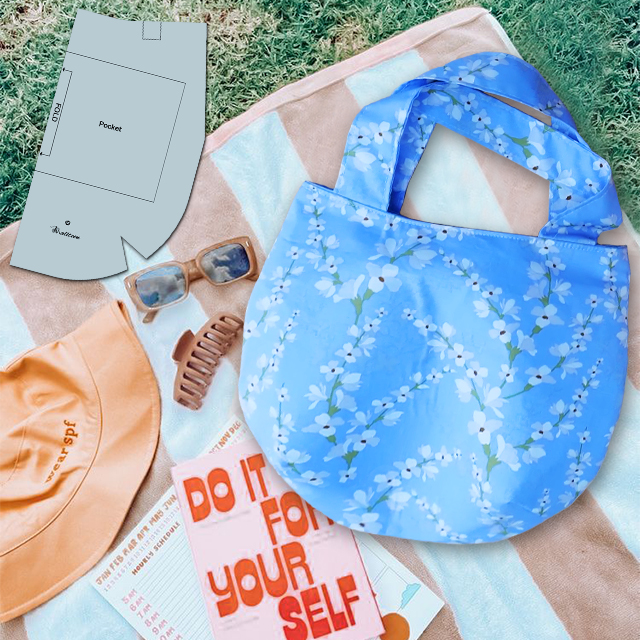Round Tote Bag Sewing Template - With Instructions