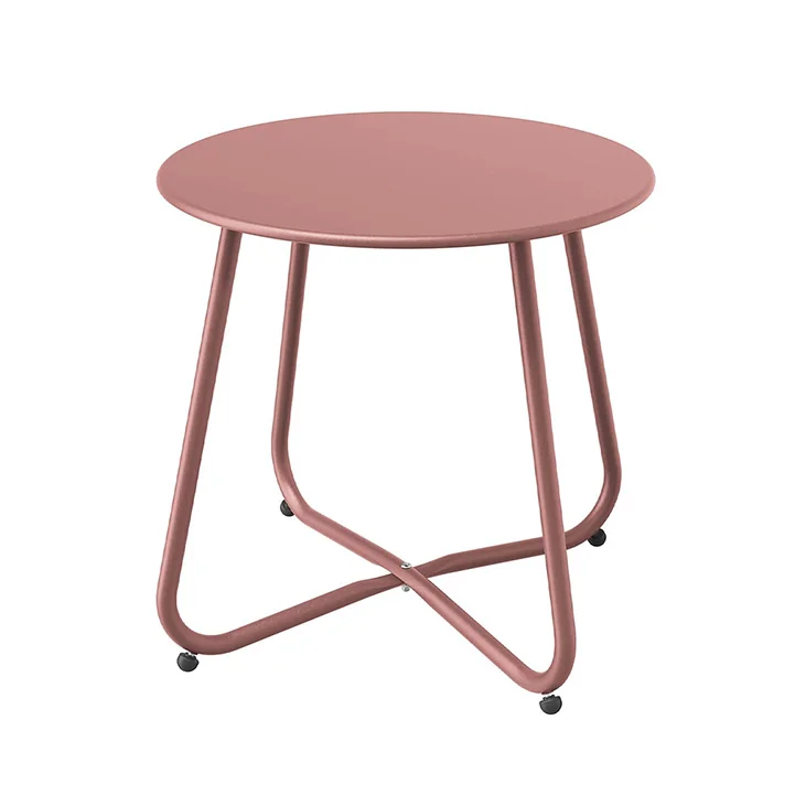 Grand Patio Steel Patio Side Table Weather Resistant Outdoor Round End Table