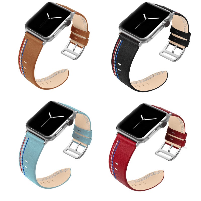 Apple Watch Contrast Color Sewing Line Watch Band