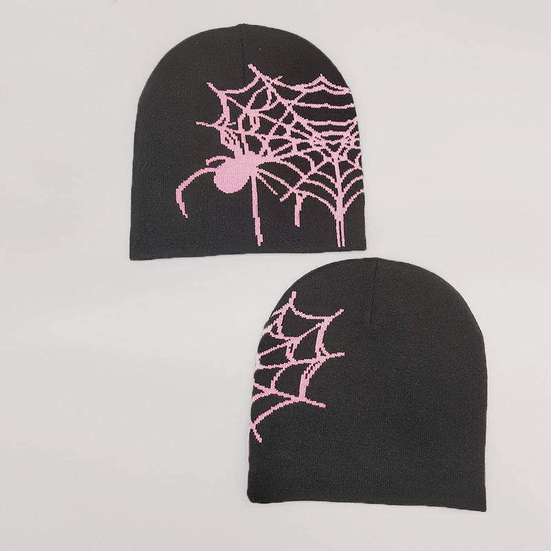 Reversible Jacquard Spider Web Hat