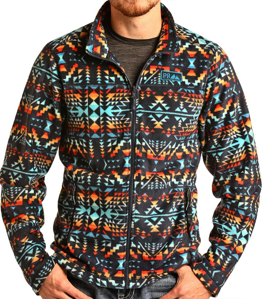 Mens Long Sleeve Aztec Western Shirt