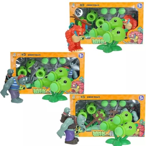 Plants Vs. Zombies Action Figures Kits Peashooter Bucket Zombie Kid ...