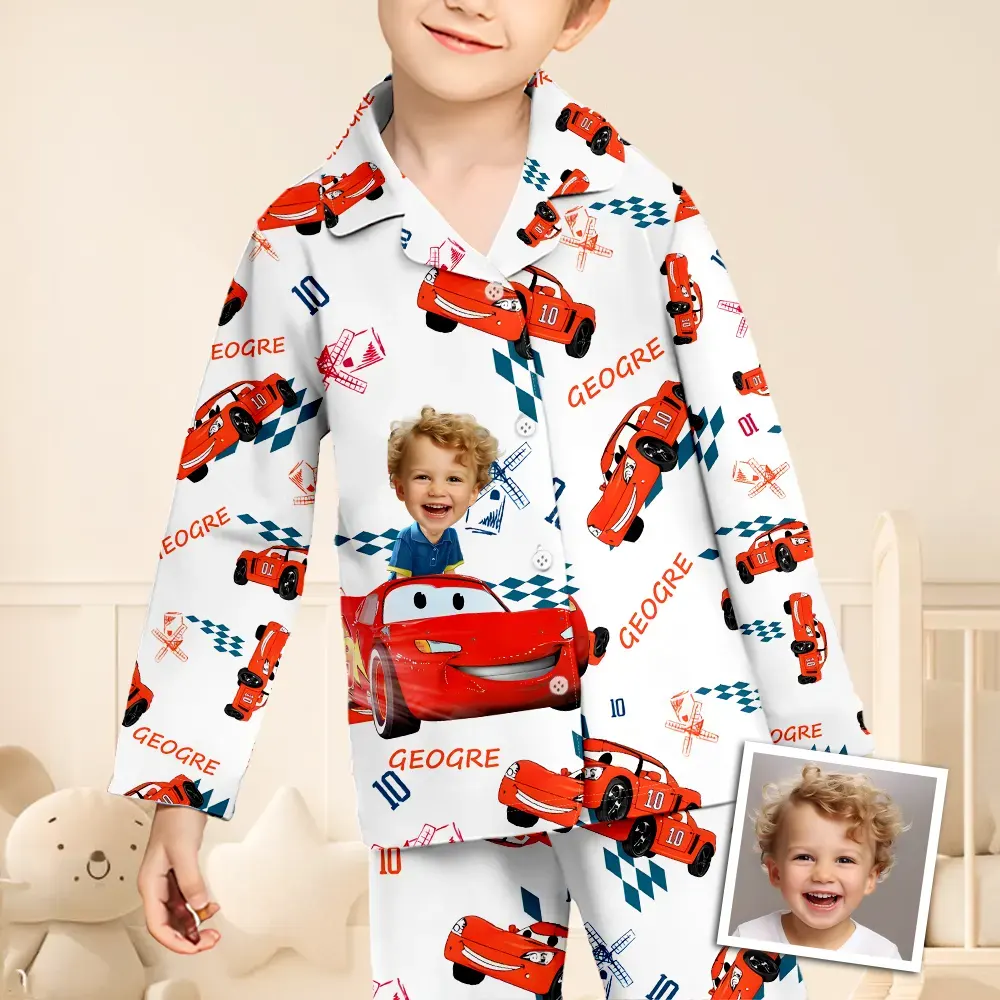 Custom Baby Face Long Sleeve Pajamas Custom Photo Pajamas For Children