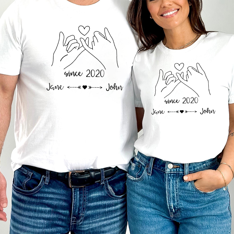 Personalized Hand In Hand Shirt, Hand in Hand Printed On The Chest ...