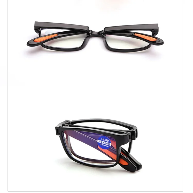 2 pairs Lightweight Fold Frameless black frame Resin Lens Portable ...