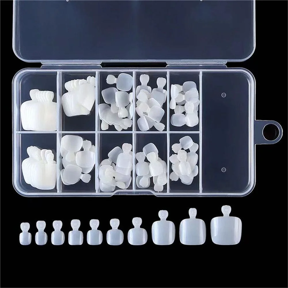 Churchf Toe Nails Full Cover False Square Nail Tips Clear/ White Fake ...