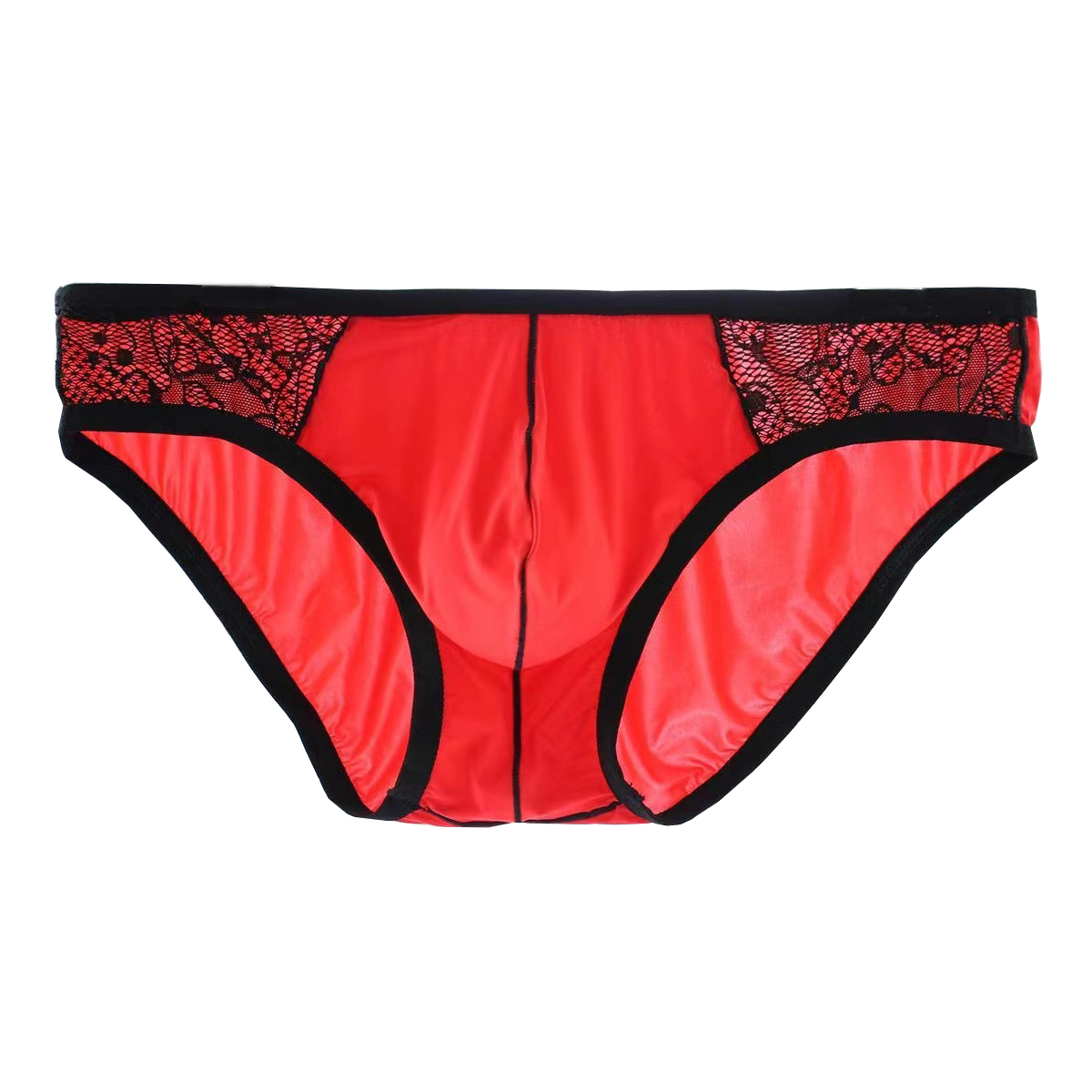 New Men's Lace Ice Silk Stitching Briefs