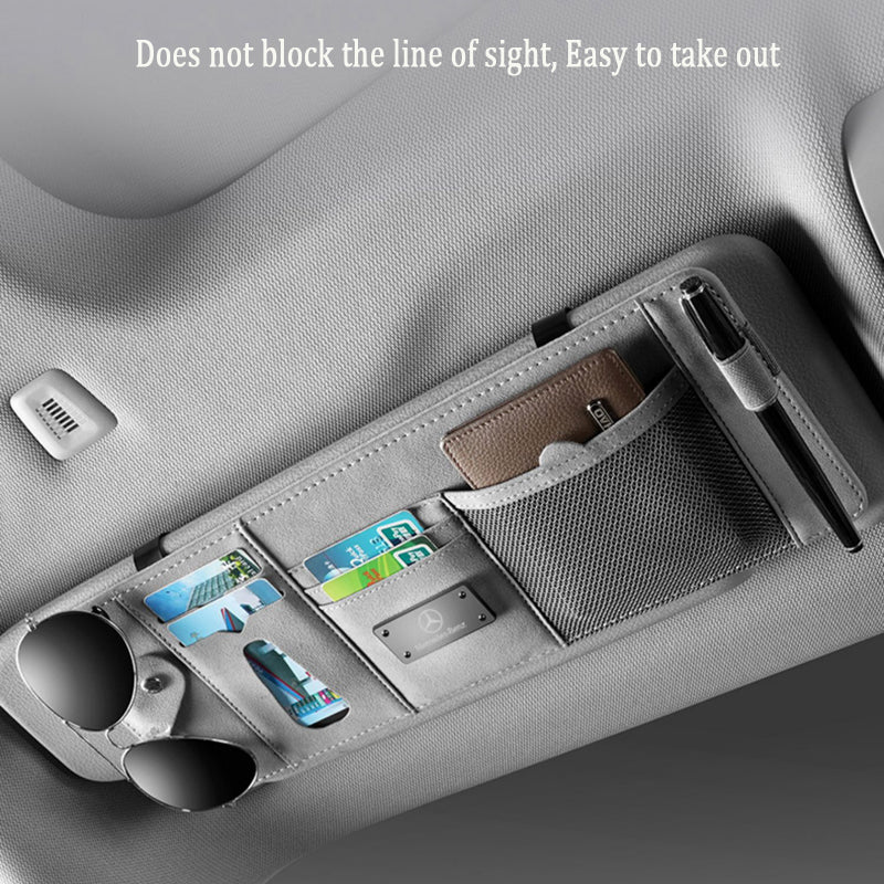 Vehicle-mounted Multifunctional Premium Suede Sun Visor Storage Bag