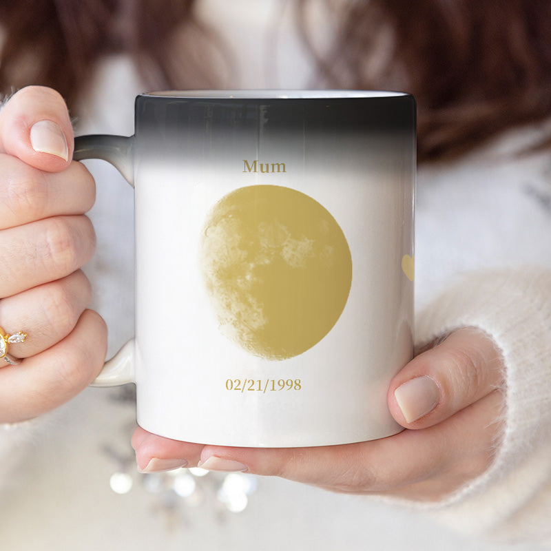 Personalized Moon Phase Color Changing Mug With Your Own Text And Birth ...
