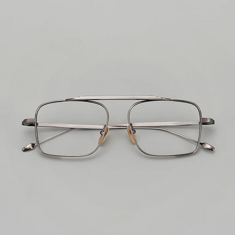 Big Square Titanium Glasses Frame Men Women Double Beam Ultralight ...