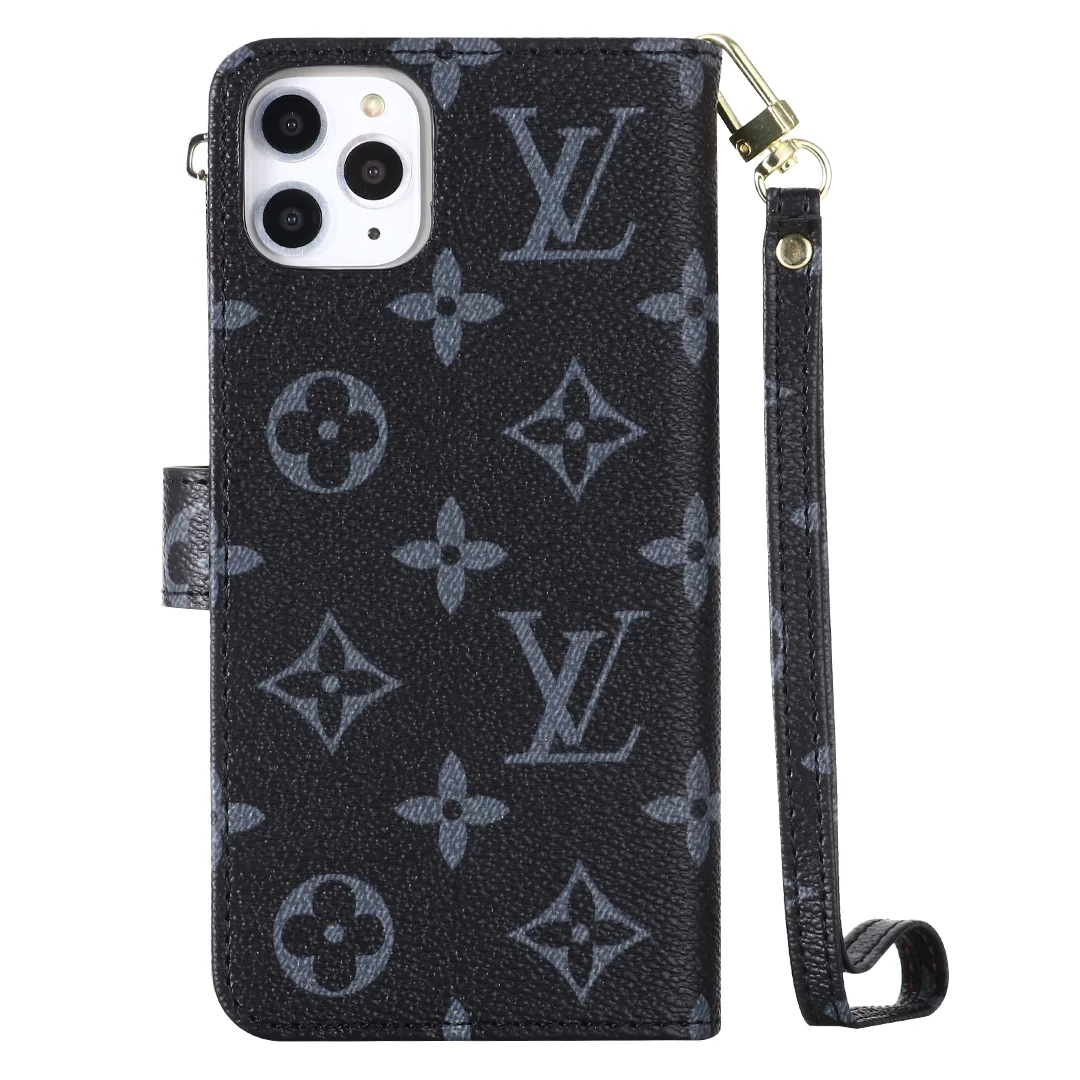 Buy Monogram LV canvas leather wallet iPhone Samsung mobile phone case ...