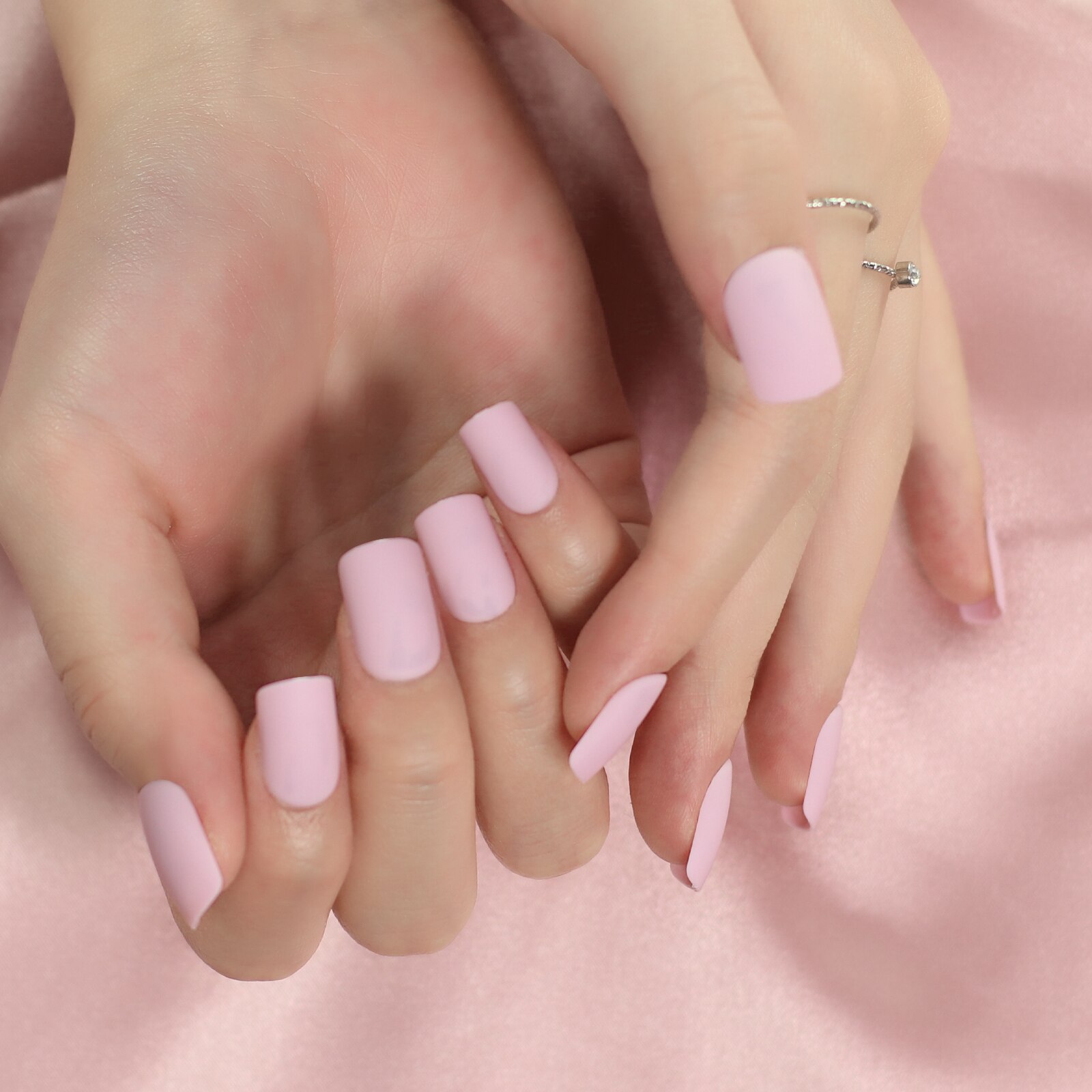 Churchf Squoval Short Fingernails Press On Nails Art Fake Nails Matte ...