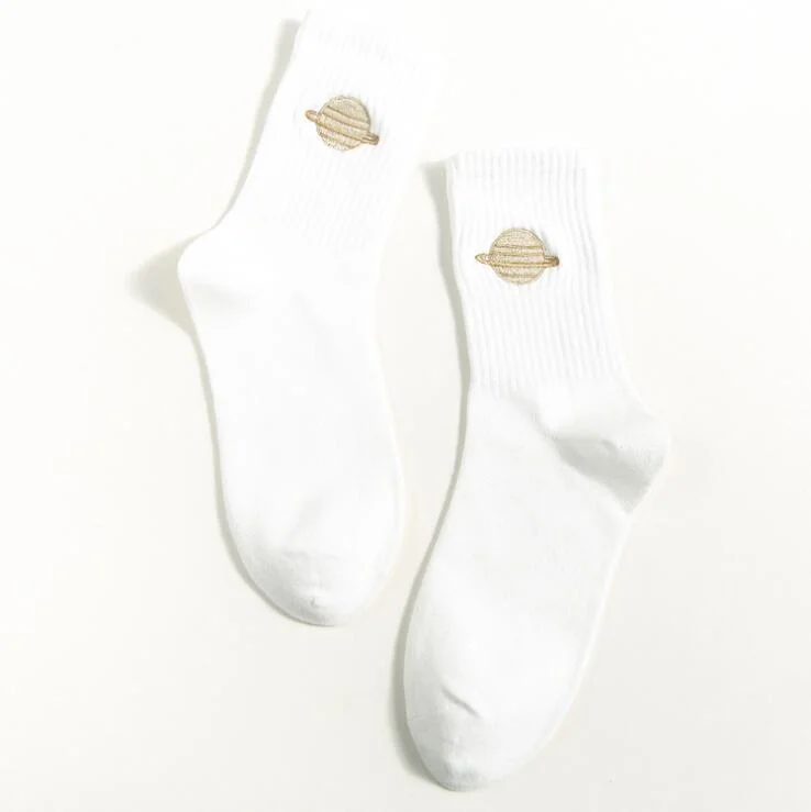 PLANET EMBROIDERY SOCKS (5 pairs)