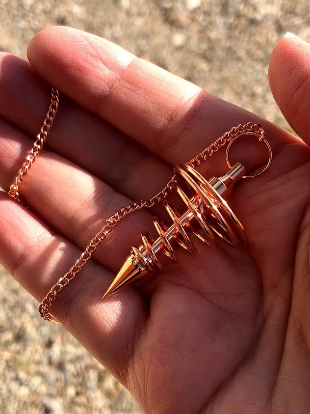 Copper Plated Spiral Pendulum, Copper Plated Vortex Pendulum, Dowsing ...