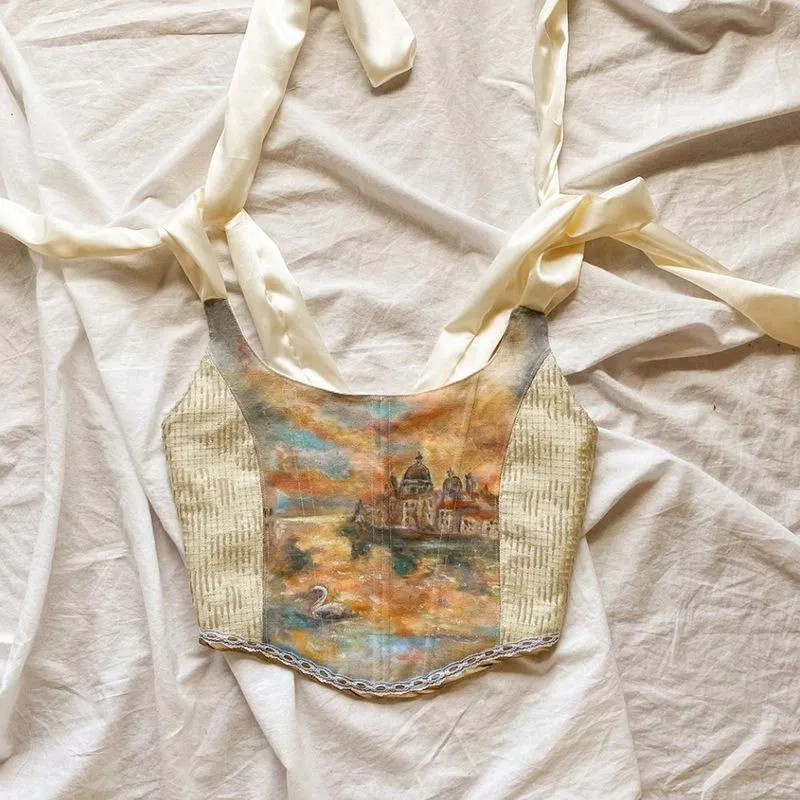 RETRO LANDSCAPE BACK STRAP LACE-UP VEST