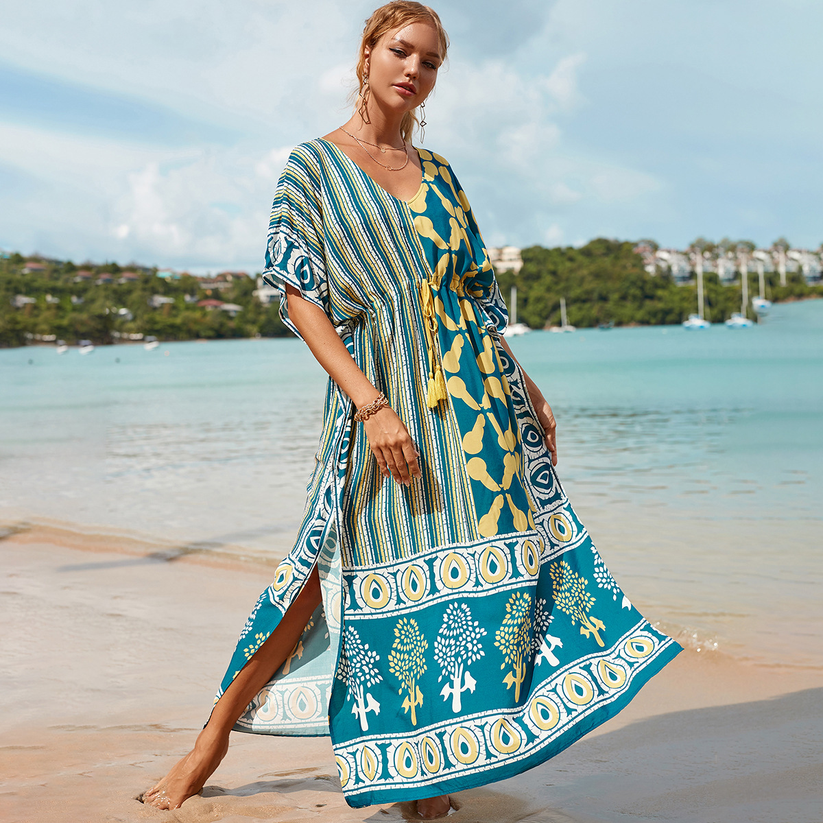 Printed Beach Holiday Cover Up - Ladylim