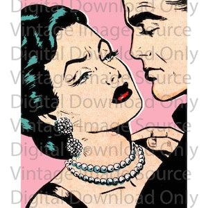 DIGITAL DOWNLOAD Vintage Comic Romance Love Pop Art 1950s Girl Retro ...