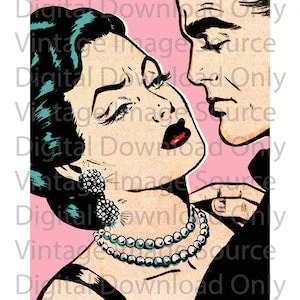 DIGITAL DOWNLOAD Vintage Comic Romance Love Pop Art 1950s Girl Retro ...